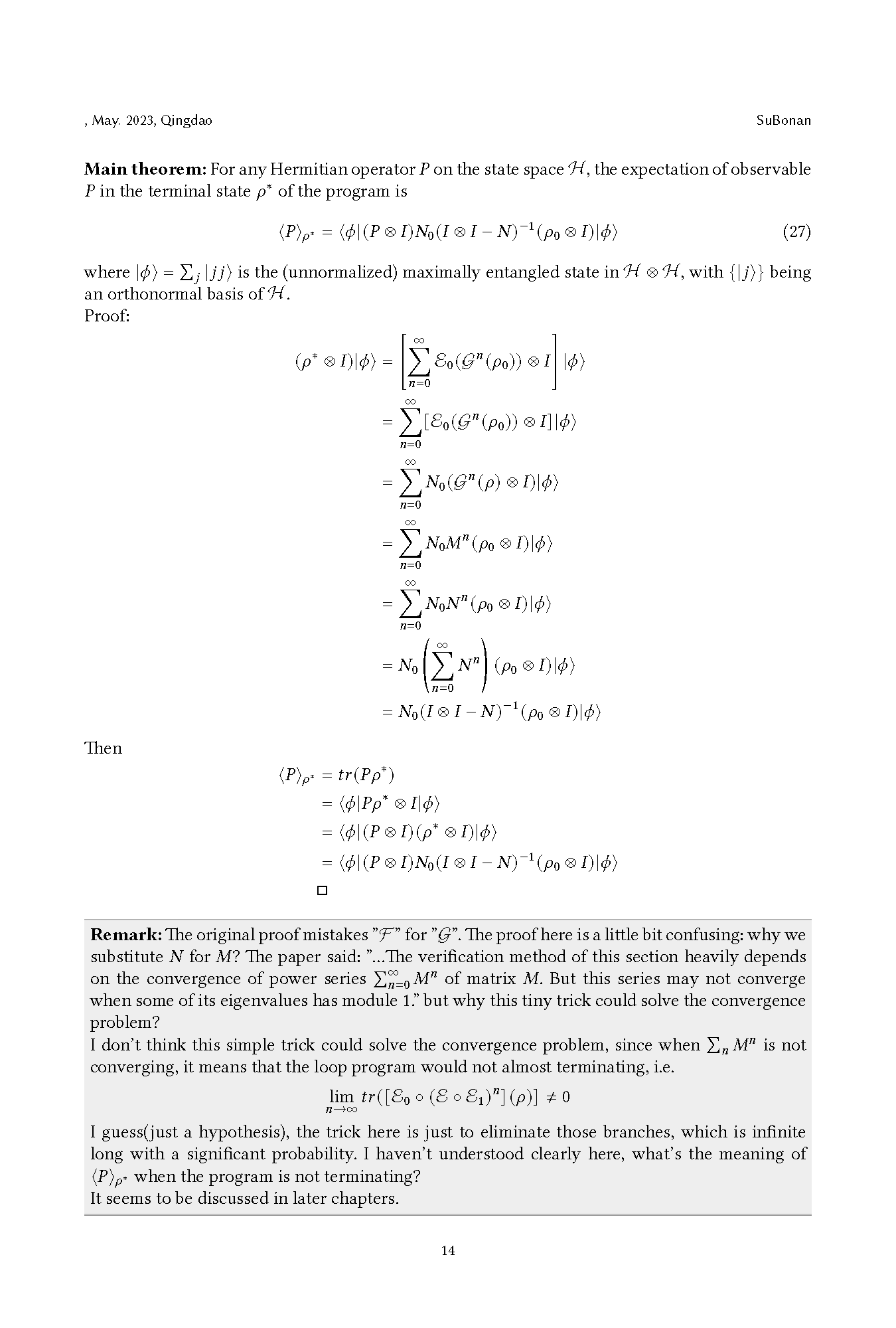 Quantum Loop Programs And Verification Of Quantum Programs 文献阅读 Subonan やがて、平凡な人になる