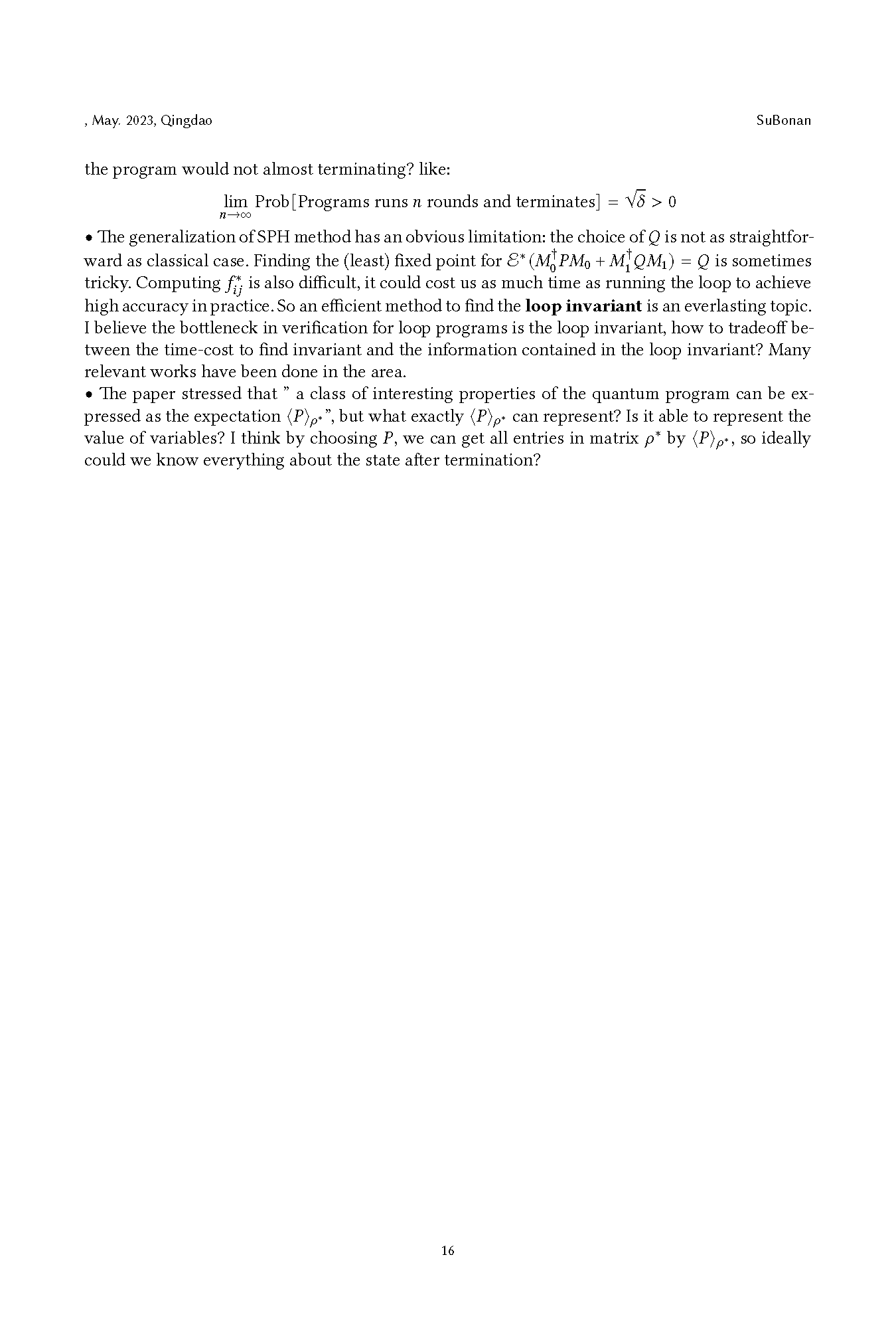 Quantum Loop Programs And Verification Of Quantum Programs 文献阅读 Subonan やがて、平凡な人になる