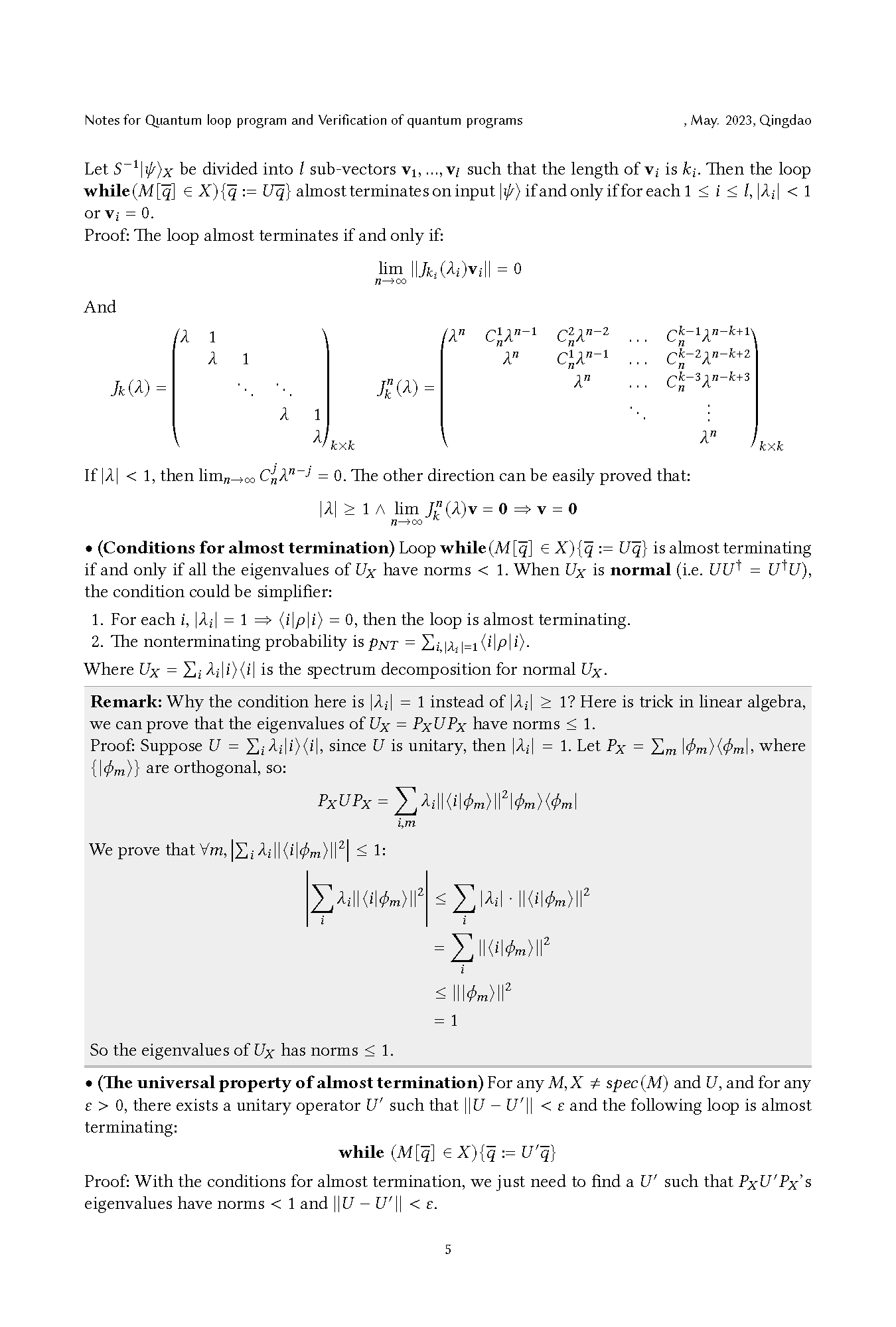 Quantum Loop Programs And Verification Of Quantum Programs 文献阅读